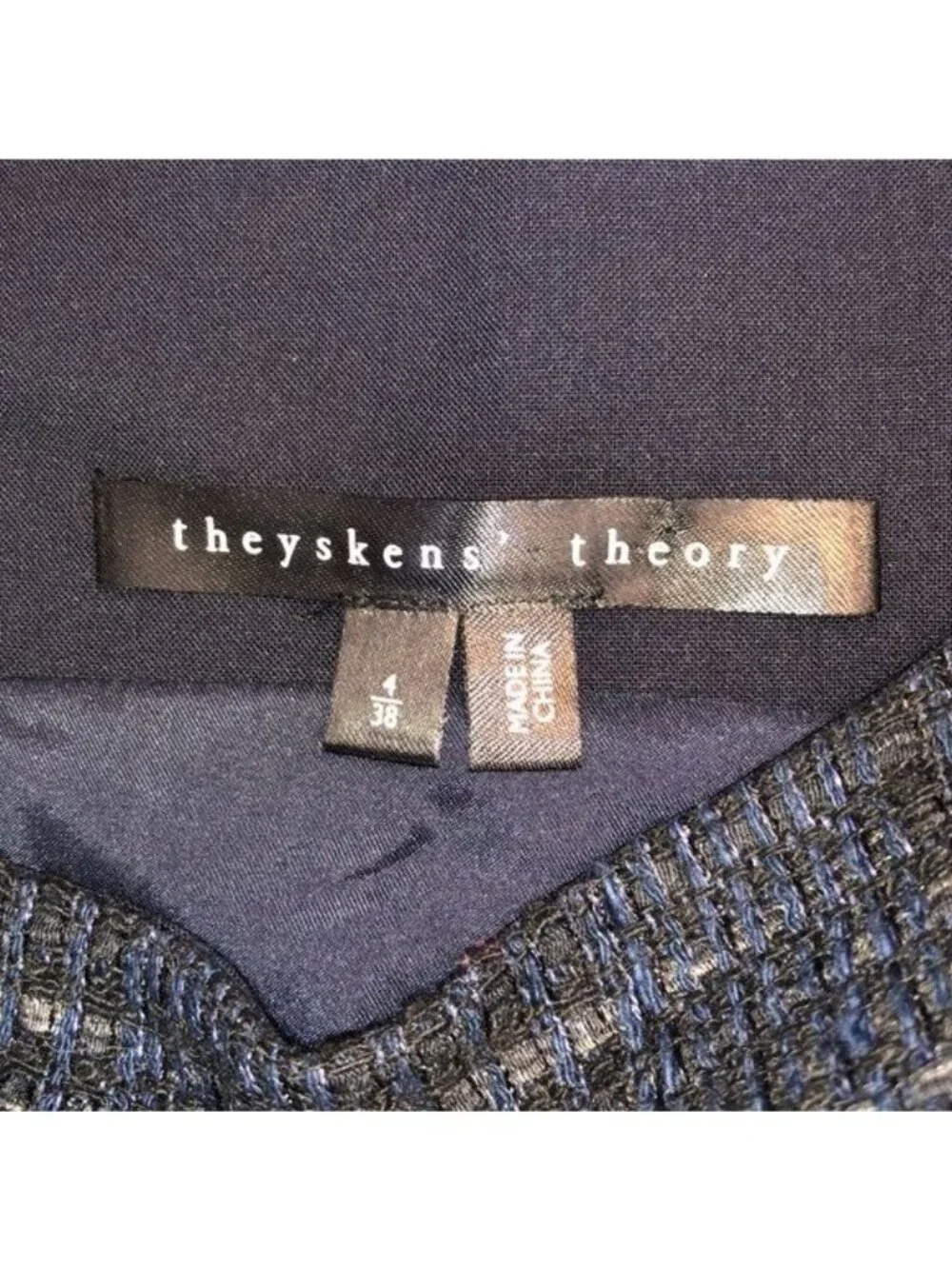 Theyskens' Theory | Dresses | Theyskens Theory Blue Black Tweed Diklah ...